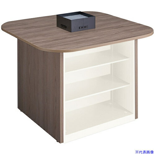 オレンジブック トラスコ中山　TRUSCONAIKI キャビネットカウンター スクエアタイプ CF型/脚:ショコラアッシュ/天板:ショコラアッシュ 幕板:ホワイト/W1400×D1400 〔品番:CFH1414SPBCACAW〕[ 注番:6...
