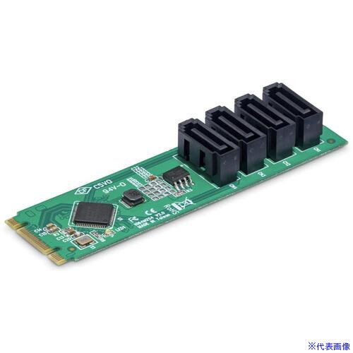オレンジブック トラスコ中山　TRUSCOStarTech M.2 SATAアダプターカード/M.2 NVMe − 4x SATA HDD/SSD/各種OS/SATA拡張 増設用 〔品番:4PSATAM2ADAPTER〕[ 注番:69713...