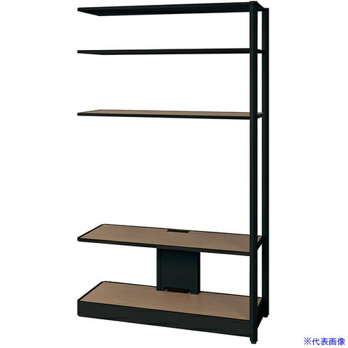 オレンジブック トラスコ中山　TRUSCONAIKI シェルフラック(モニターユニット メレム MU型/天板：ショコラアッシュ 本体：サテンブラック/W1225×H2103 〔品番:MU1221RMLSBCA〕[ 注番:6981794]特長...