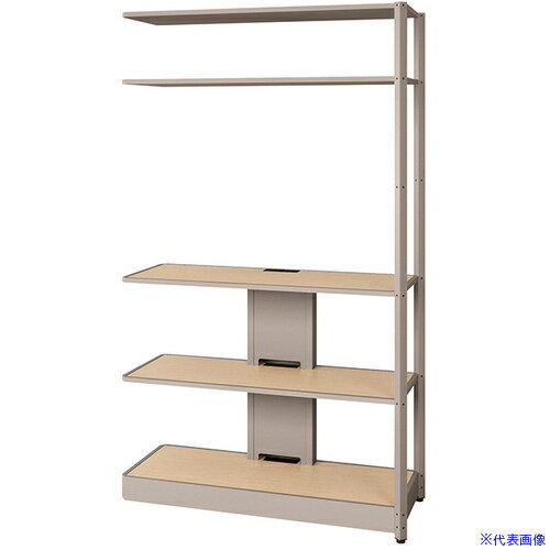 オレンジブック トラスコ中山　TRUSCONAIKI シェルフラック(モニターユニット メレム MU型/天板：サンドオーク 本体：サテンアッシュトープ/W1225×H2103 〔品番:MU1221RMHSTSO〕[ 注番:6983322]特...