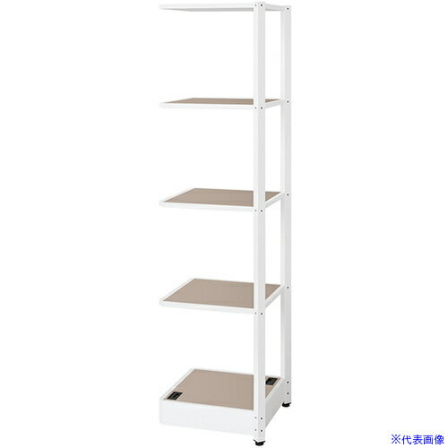 オレンジブック トラスコ中山　TRUSCONAIKI シェルフラック(コーナー連結 メレム MU型/天板：サテンアッシュトープ 本体：サテンホワイト/W475×H1813 〔品番:MU0418RSWST〕[ 注番:6986506]特長●オフ...