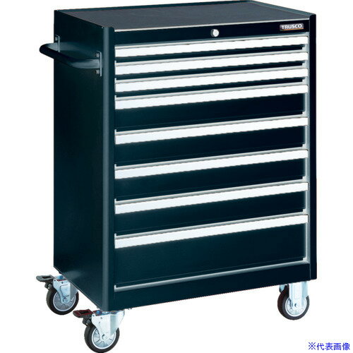 オレンジブック トラスコ中山　TRUSCOTRUSCO ローラーキャビネット ブラック 引出8段 50X3 100X4 150X1 〔品番:TRC341BK〕[ 注番:6996418]特長●オールロック式のため、一度にすべての引出しがロック...