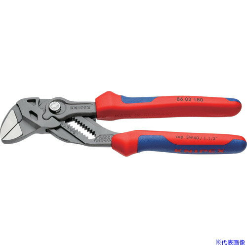 オレンジブック トラスコ中山　TRUSCOKNIPEX プライヤーレンチ コンフォートハンドル 180mm(SB展示販売パッケージ仕様) 〔品番:8602180SB〕[ 注番:7002096]特長●つかみ面がフラットで、対象物に傷をつけませ...