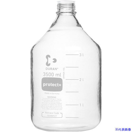 オレンジブック トラスコ中山　TRUSCOSIBATA プロテクトプラスコートねじ口びん びんのみ 3500mL 〔品番:0175803500〕[ 注番:7006620]特長●びんの外側がポリアミドコーティングされ安全性を高めたコートびんで...