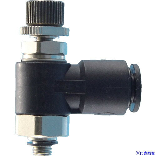 オレンジブック トラスコ中山　TRUSCOチヨダ ファイブスピードコントローラα メーターイン 4mm・M5×0.8 〔品番:F4RM5SCI〕[ 注番:7543280]特長●ニードル弁の回転数が多いので、滑らかな速度制御が可能です。●難燃...