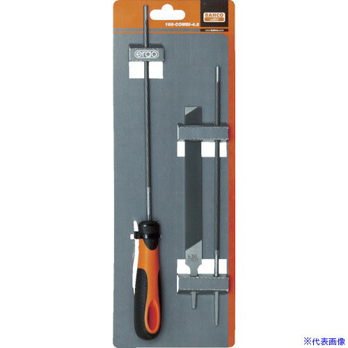 オレンジブック トラスコ中山　TRUSCOBAHCO エルゴ チェンソーヤスリセット 刃長200mm 刃幅4.8mm 〔品番:168COMBI4.8〕[ 注番:7573278]特長●チェンソーヤスリ2本とディプスゲージ研磨用平ヤスリのセット...