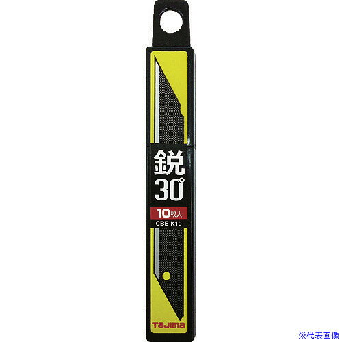 オレンジブック トラスコ中山　TRUSCOタジマ カッター替刃 鋭30°刃 〔品番:CBEK10〕[ 注番:7617798]特長●A型カッター用鋭角30°替刃です。仕様●全長(mm)：86●刃厚(mm)：0.38●刃長(mm)：72●適合本...