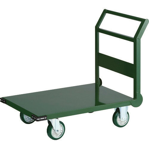 オレンジブック トラスコ中山　TRUSCOTRUSCO 鋼鉄製運搬車 900X600 Φ150ウレタン車 緑 〔品番:SH2NUGN〕[ 注番:7679483]特長●前角部にクッションゴムがあり安全です。●車輪に標準ラジアルベアリングを採用...