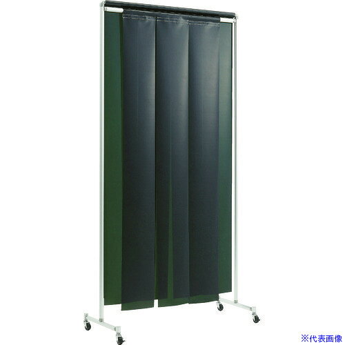 オレンジブック トラスコ中山　TRUSCO吉野 溶接遮光フェンス クグレール 遮光用衝立のれん型(アルミニウムフレーム・シート付) 1×2m キャスター付 ダークグリーン 〔品番:YS12SCKGDG〕[ 注番:7684860]特長●アルミ...