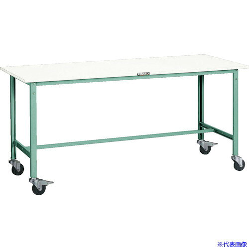 オレンジブック トラスコ中山　TRUSCOTRUSCO 軽荷重作業台(150kg)AE型 900X600XH846 φ100キャスター付 グリーン色 〔品番:AE0960C100〕[ 注番:7701306]特長●キャスター付で、作業台を移動...