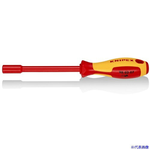 オレンジブック トラスコ中山　TRUSCOKNIPEX 9803−07 絶縁ナットドライバー 1000V 〔品番:980307〕[ 注番:7849494]特長●楕円形のグリップにより、転がりにくい形状です。●疲労が少なく手を保護しながら力を...