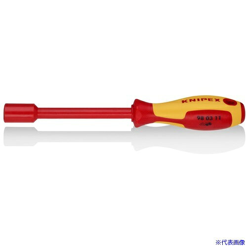 オレンジブック トラスコ中山　TRUSCOKNIPEX 【売切廃番】9803−11 絶縁ナットドライバー 1000V 〔品番:980311〕[ 注番:7849532]特長●楕円形のグリップにより、転がりにくい形状です。●疲労が少なく手を保護...