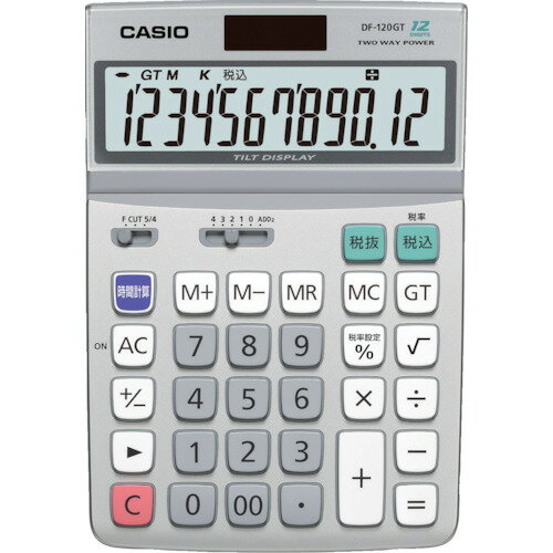 オレンジブック トラスコ中山　TRUSCOカシオ デスク型電卓12桁 〔品番:DF120GTN〕[ 注番:8036800]特長●机の上に1台あれば便利なキーが大きいデスクタイプの電卓です。●太陽電池による電力供給が可能です。用途●使いやすさ...