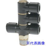 オレンジブック トラスコ中山　TRUSCOチヨダ チューブ継手 フジ トリプルバンジョー(樹脂) 10mm R3/8 〔品番:10R03S2D1〕[ 注番:8083115]特長●用具不要のワンタッチ着脱です。●チューブへの傷がつきにくいロッ...