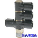 オレンジブック トラスコ中山　TRUSCOチヨダ チューブ継手 フジ トリプルバンジョー(樹脂) 12mm R3/8 〔品番:12R03S2D1〕[ 注番:8083267]特長●用具不要のワンタッチ着脱です。●チューブへの傷がつきにくいロッ...