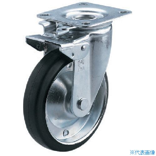 オレンジブック トラスコ中山　TRUSCOユーエイ プレート式 自在 キャスター ゴム 車輪径130mm 旋回固定 Jタイプ J2K型 取付寸法80×80(75×75) 〔品番:WJ2K130〕[ 注番:8092848]特長●取付ピッチが自...