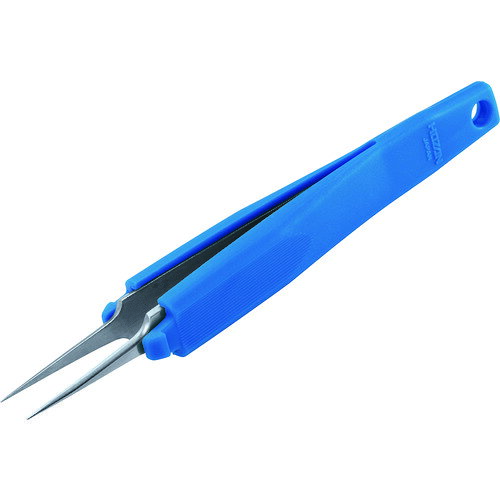 オレンジブック トラスコ中山　TRUSCOHOZAN ESDグリップピンセット 〔品番:P881ESD〕[ 注番:8107343]特長●精密加工技術により先端がぴったり合います。●非磁性です。●導電製エラストマーグリップを装着したESD対策...