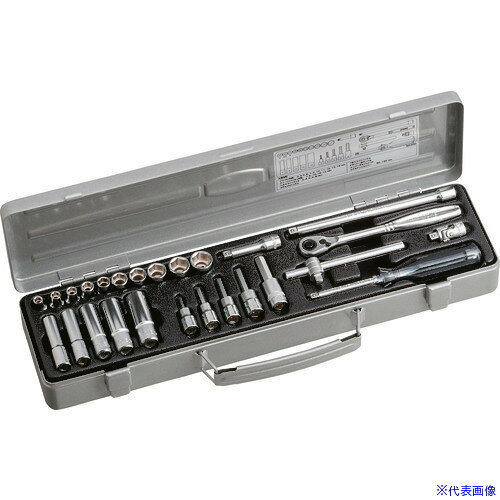 オレンジブック トラスコ中山　TRUSCOTONE ミックスソケットレンチセット 26pcs 〔品番:MX200〕[ 注番:8109138]特長●新型メタルケースと頑丈な梨地トレー、グッドデザイン賞を受賞した「次世代工具シリーズ」のハンドル...