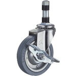 オレンジブック トラスコ中山　TRUSCOハンマー パイプ差込み旋回式ゴム車輪(スチールホイル)65mm φ18用 ストッパー付 〔品番:4152EXPR65〕[ 注番:8142496]特長仕様●許容荷重(daN)：30●軸長(mm)：50...