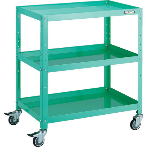 オレンジブック トラスコ中山　TRUSCOTRUSCO ツールワゴン ラビットワゴン 700X450 ウレタン車輪 ヤンググリーン 〔品番:RBW873UYG〕[ 注番:8183202]特長●車輪と共に車軸もロックするダブルロック仕様のキャ...