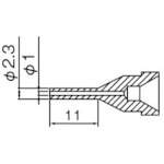 オレンジブック トラスコ中山　TRUSCO白光 ノズル 1.0MM ロング型 〔品番:N6112〕[ 注番:8184557]特長仕様●内径(mm)：1.0●外径(mm)：2.3仕様2●白光　ノズル　1.0MM　ロング型●適用吸取器：FR-3...