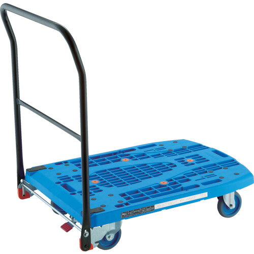 オレンジブック トラスコ中山　TRUSCOTRUSCO 樹脂台車 カルティオビッグフラット 回転 900X600 S付 青 〔品番:MPK906F2BS〕[ 注番:8186993]特長●床を傷付けないカバー付です。●ハンドルは回転してキャス...
