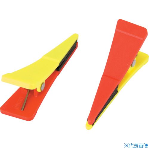 オレンジブック トラスコ中山　TRUSCOMYZOX ポイントクリップ＜PK−3＞ 〔品番:PK3〕[ 注番:8207524]特長●標尺、鉄筋などをクリップし、現場記録写真撮影時の目印として使用します。●はさむ部分にゴムが付いて、保持力がさ...