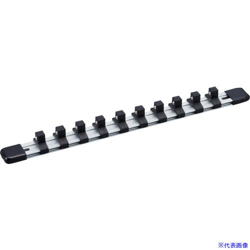 オレンジブック トラスコ中山　TRUSCOTONE ソケットホルダー(アルミタイプ) 差込角9.5mm 差込数10 〔品番:SH1310〕[ 注番:8219006]特長●ソケット、ジョイント類をすっきり整理することができるアルミレールのソケ...
