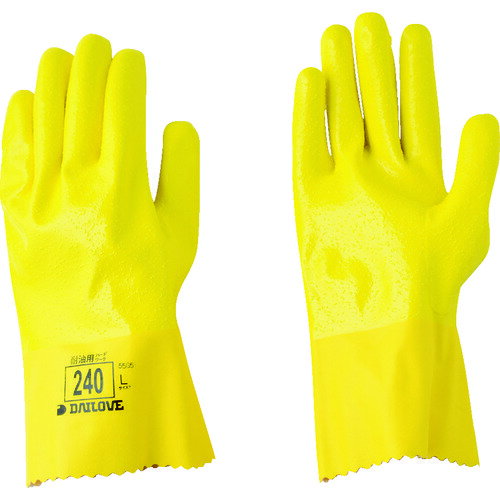 オレンジブック トラスコ中山　TRUSCODAILOVE 耐油手袋 ダイローブ240(L) 〔品番:D240L〕[ 注番:8252758]特長●天然油脂から化学油脂まで幅広く使用できます。●表面の粒子状すべり止めが高いグリップ力を発揮します...
