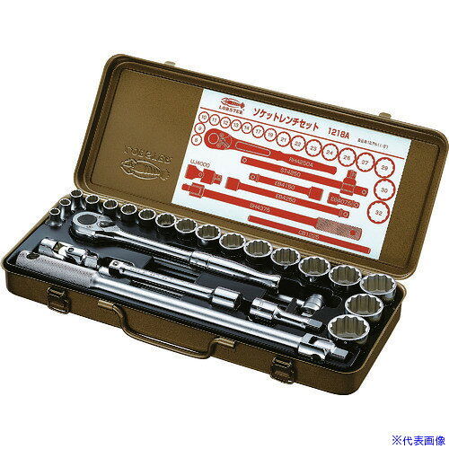 オレンジブック トラスコ中山　TRUSCOロブテックス ソケットレンチセット 差込角12.7mm 12角 〔品番:1218A〕[ 注番:8264495]特長●使用頻度の高いもので構成されバリエーションも豊富です。●セットの収納ケースはメタル...