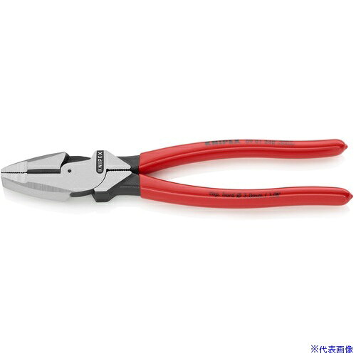 オレンジブック トラスコ中山　TRUSCOKNIPEX 架線工事用強力ペンチ プラスチックハンドル 〔品番:0901240〕[ 注番:8280656]特長●従来の約半分の力でグリップできます。●ソフトおよびハードワイヤー用の切刃付です。●入...