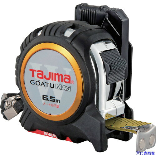 オレンジブック トラスコ中山　TRUSCOタジマ 剛厚セフGロックダブルマグ25 6.5m メートル目盛付 〔品番:GASFGLWM2565〕[ 注番:8284006]特長●通常テープより測定距離が伸びる剛性力1.5倍のストロングテープを採...