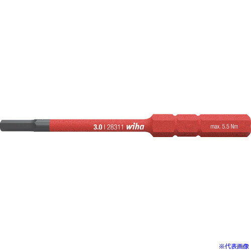 オレンジブック トラスコ中山　TRUSCOwiha 絶縁スリムバリオ 差替式ビット 六角 対辺5.0mm 〔品番:283118050〕[ 注番:8290351]特長●絶縁スリムバリオシリーズのドライバーハンドルに取り付け可能な専用絶縁ビット...