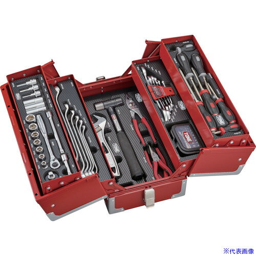 オレンジブック トラスコ中山　TRUSCOTONE 整備用工具セット ツールセット(レッド仕様) 間口433×奥行220×高さ240mm 〔品番:TSAT330〕[ 注番:8292433]特長●自動車整備用として様々な場面で活躍する充実のセ...