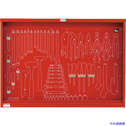 オレンジブック トラスコ中山　TRUSCOTONE 整備用工具セット サービスボード 間口1086×奥行80×高さ770mm 〔品番:C63B〕[ 注番:8292440]特長●使用頻度の高いサイズを、管理しやすいボードに収納しています。仕様...