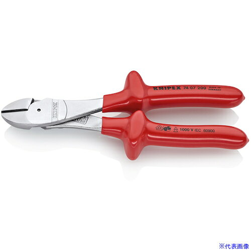 オレンジブック トラスコ中山　TRUSCOKNIPEX 絶縁強力型ニッパー 200mm 1000V絶縁ハンドル 〔品番:7407200〕[ 注番:8356485]特長●ジョイント部は鍛造軸カシメを採用し、耐久性に優れています。●最適な刃の位...