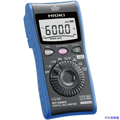 オレンジブック トラスコ中山　TRUSCOHIOKI デジタルマルチメータ DT4223 〔品番:DT4223〕[ 注番:8358277]特長●電圧誤入力保護機能(ブレーカトリップレス)で誤入力による停電、火傷事故を防止します。●1mの落下...