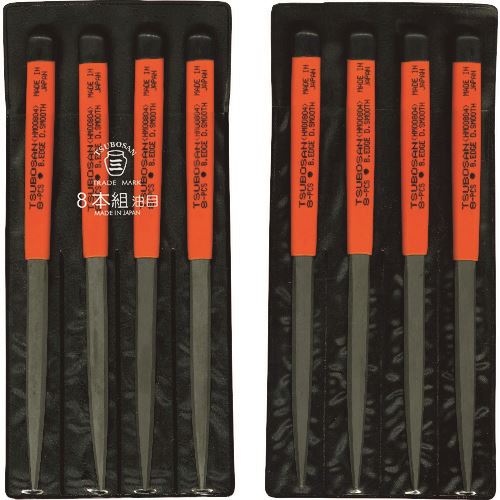 オレンジブック トラスコ中山　TRUSCOツボサン 組ヤスリ 8本組 腹丸 油目 〔品番:HM00804〕[ 注番:8528210]特長●目立てが鋭く、耐久性に優れています。半円形面　1面にのみ刃が刻まれています。●半円形面の1面にのみ刃が...