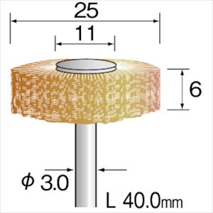 オレンジブック トラスコ中山　TRUSCOMinimo 毛ブラシ ホイール パキン ハード φ25 (3本入) 〔品番:FC1251〕[ 注番:8530362]特長●繊維表面の凹凸が多く、合成繊維に比べ研磨剤の保持力が高く研磨作業に最適です...