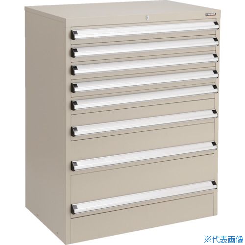 オレンジブック トラスコ中山　TRUSCOTRUSCO 中量棚収納用キャビネット W840XD535XH1040 8段 〔品番:VE84S1011〕[ 注番:8549259]特長●セーフティロック機構付のため引出しを1段開けていると安全機構...