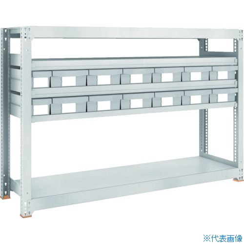 オレンジブック トラスコ中山　TRUSCOTRUSCO スチール製中量ボルトレス棚 M3型 樹脂ネオグレー引出付 W1800×D471×H1200 小×2・大×12 〔品番:M34655E2F12〕[ 注番:8563309]特長仕様●間口(...