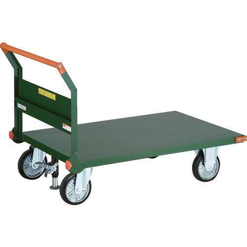 オレンジブック トラスコ中山　TRUSCOTRUSCO 鋼鉄製運搬車 1200X750 ハンドル側自在車 Lストッパー付 〔品番:SH1RSS〕[ 注番:8564151]特長●ハンドルに樹脂グリップをつけたので握りやすいです。●グリップは後...