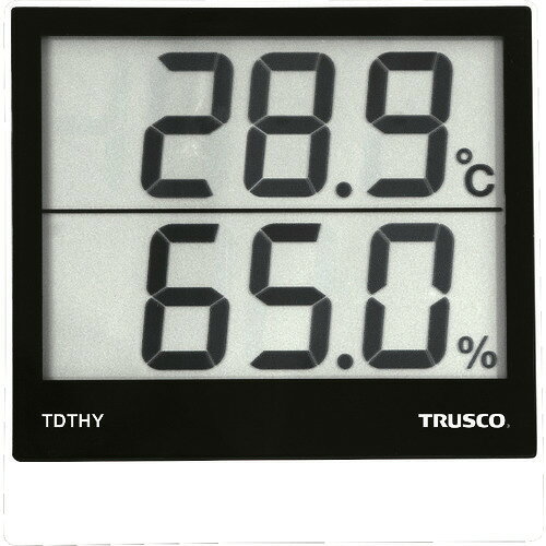 オレンジブック トラスコ中山　TRUSCOTRUSCO デジタル温湿度計 〔品番:TDTHY〕[ 注番:8579447]特長●大きなデジタル表示です。●スタンド内蔵です。●壁掛、置型にもなります。仕様●測定温度範囲(℃)：-5〜49●温度最...