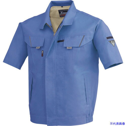 オレンジブック トラスコ中山　TRUSCOXEBEC 半袖ブルゾン7561−40−L ブルー 〔品番:756140L〕[ 注番:8616491]特長●ジップアップ仕様に、前タテ上下を隠しボタンにして、フラットデザインにした帯電防止作業服です...