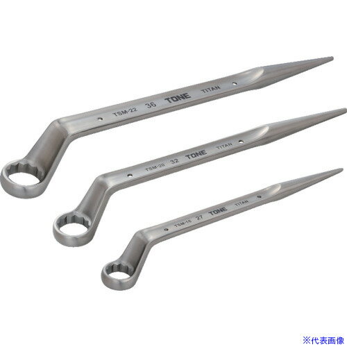 オレンジブック トラスコ中山　TRUSCOTONE トルシアボルト用めがねレンチ チタンシノ付き 全長468mm 〔品番:TSM22〕[ 注番:8642906]特長●所有する喜びに溢れる、超軽量でサビに強いシノ付めがねレンチです。●高さと角...