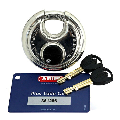 商品の特徴 ◆ABUS 南京錠 ディスカス 20 70mm 360度プロテクトし、切断・開錠に対しても強固な円盤形南京錠です。 コンテナ、レンタルボックス等の施錠。ステンレス製シャックルで、切断から徹底的に守ります。 シャックルを極力見せず...
