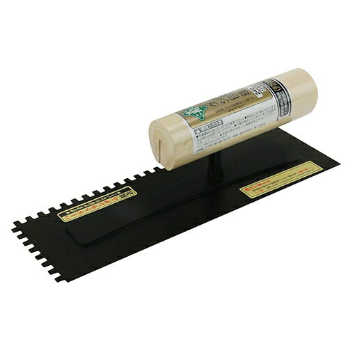 商品の特徴 ◆藤原産業 緑長 テフリッククシメ鏝 5ミリ目 240mm メンテナンスが楽な作業性抜群のテフリック加工のクシメ鏝です。 タイル貼り付け前の接着剤の目切。背金式タイプで背金は特殊接着剤で取り付けているため、シンナー系の溶剤でも取...