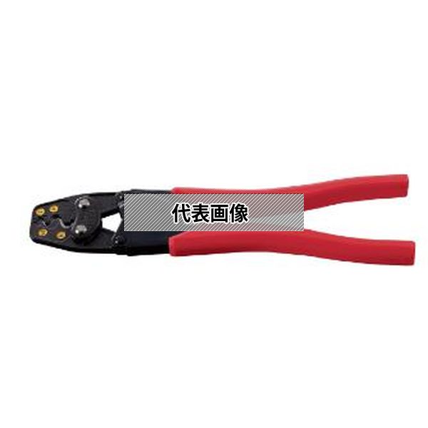 【ご注意：画像は代表画像です。カラーやサイズは商品名を必ずご確認下さい。】用途●銅線用裸圧着端子・裸圧着スリーブ(P・B)用商品説明ハンドル操作も断然軽い。成形確認機構が本体に内蔵され、えりもとスッキリ。従来品と比べてハンドルが狭い。(開い...
