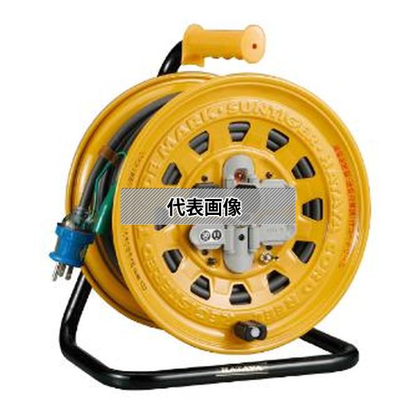【ご注意：画像は代表画像です。カラーやサイズは商品名を必ずご確認下さい。】用途—商品説明プロも認めるハタヤのベストセラー屋内型ブレーカー付きコードリールの定番品、耐寒性と耐摩耗性に優れたしなやかなソフトムケーブルを採用、フレームは二重パイプ...