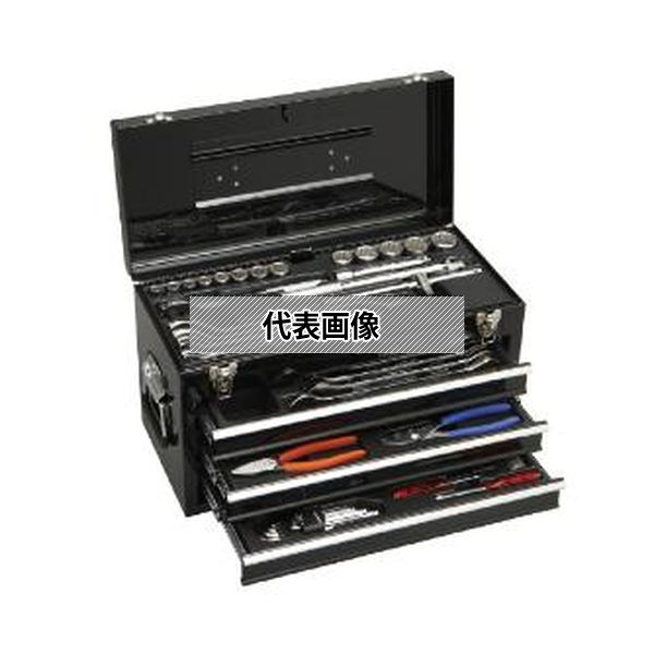 【ご注意：画像は代表画像です。カラーやサイズは商品名を必ずご確認下さい。】用途●機械・自動車・農機の整備に適した工具セットです。商品説明機械・自動車・農機の整備に最適の差込角12.7mm(1/2″)デラックス工具セット。すべての工具が、トレ...